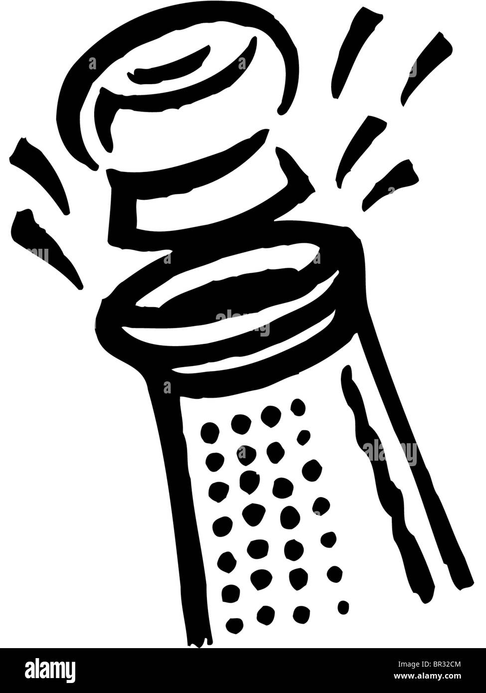 Drawing of a wine bottle with cork in black and white Stock Photo - Alamy