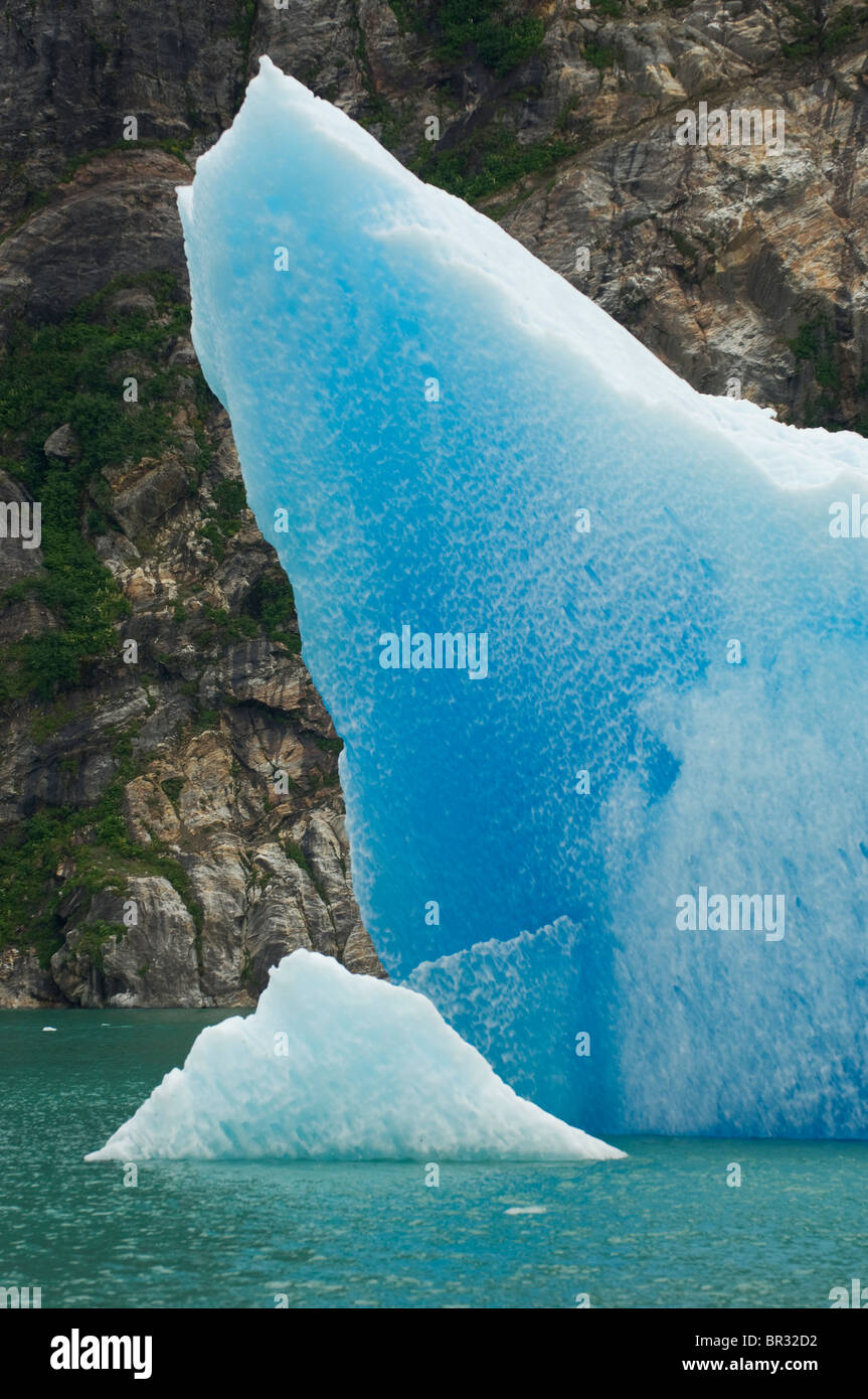 An iceberg floating in the water in Tracy Arm near Juneau, Alaska Stock ...