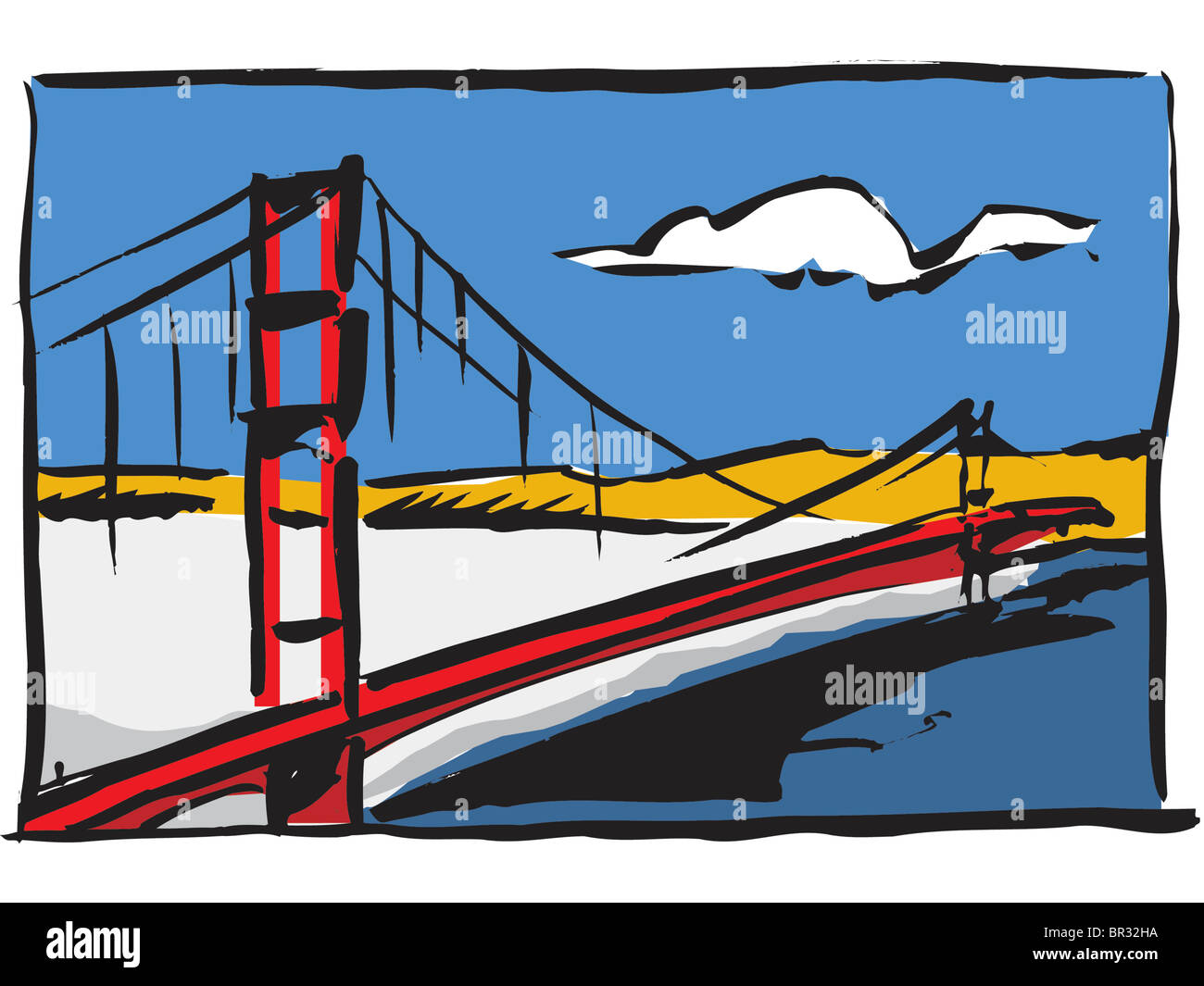 An illustration of a bridge Stock Photo - Alamy