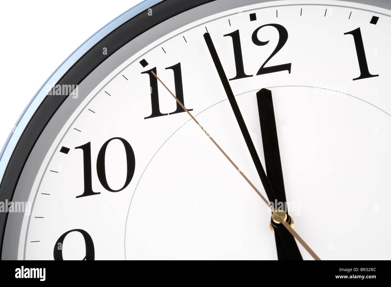 isolated clock dial in close up, focus point on twelve Stock Photo - Alamy