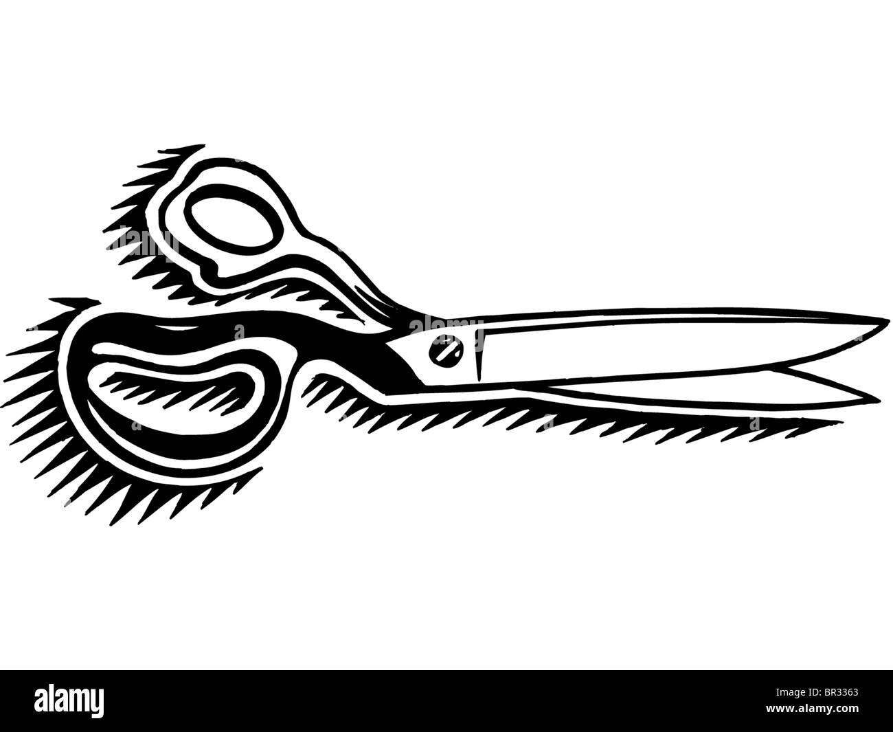 Cartoon scissors Black and White Stock Photos & Images - Alamy