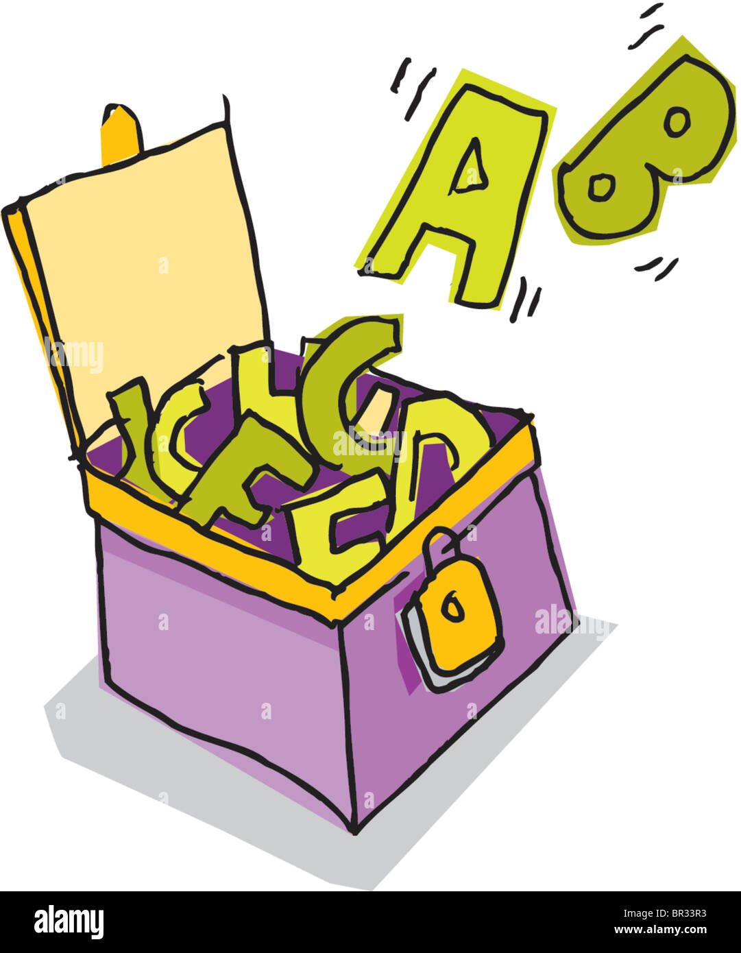 A picture of an open box of letters Stock Photo - Alamy