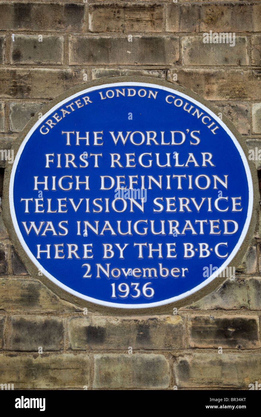 Plaque commemorating first regular high definition service Alexander ...