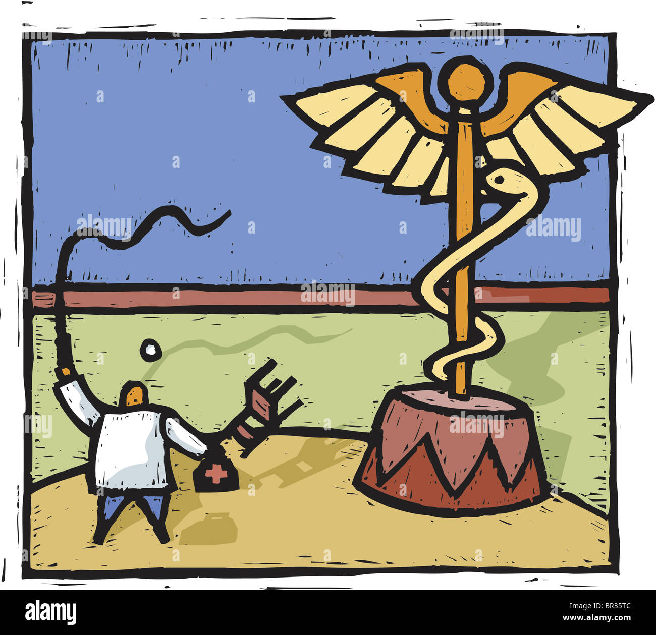 Caduceus medical symbol cartoon icon hi-res stock photography and ...