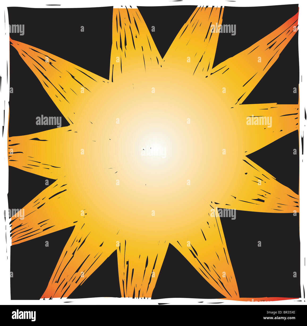 A drawing of an explosion Stock Photo - Alamy