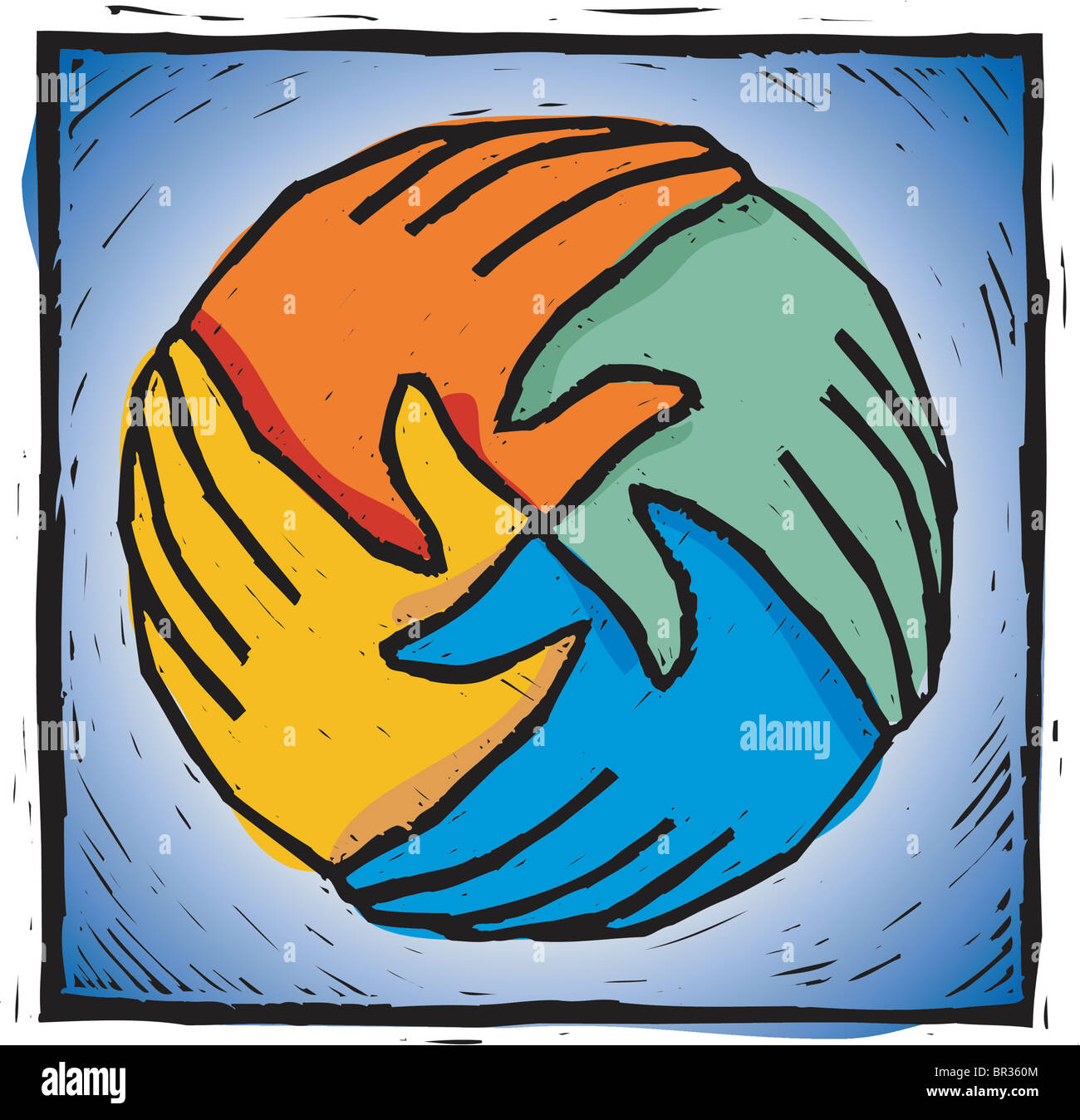 Four Hands Icon Cartoon Illustration High Resolution Stock Photography ...
