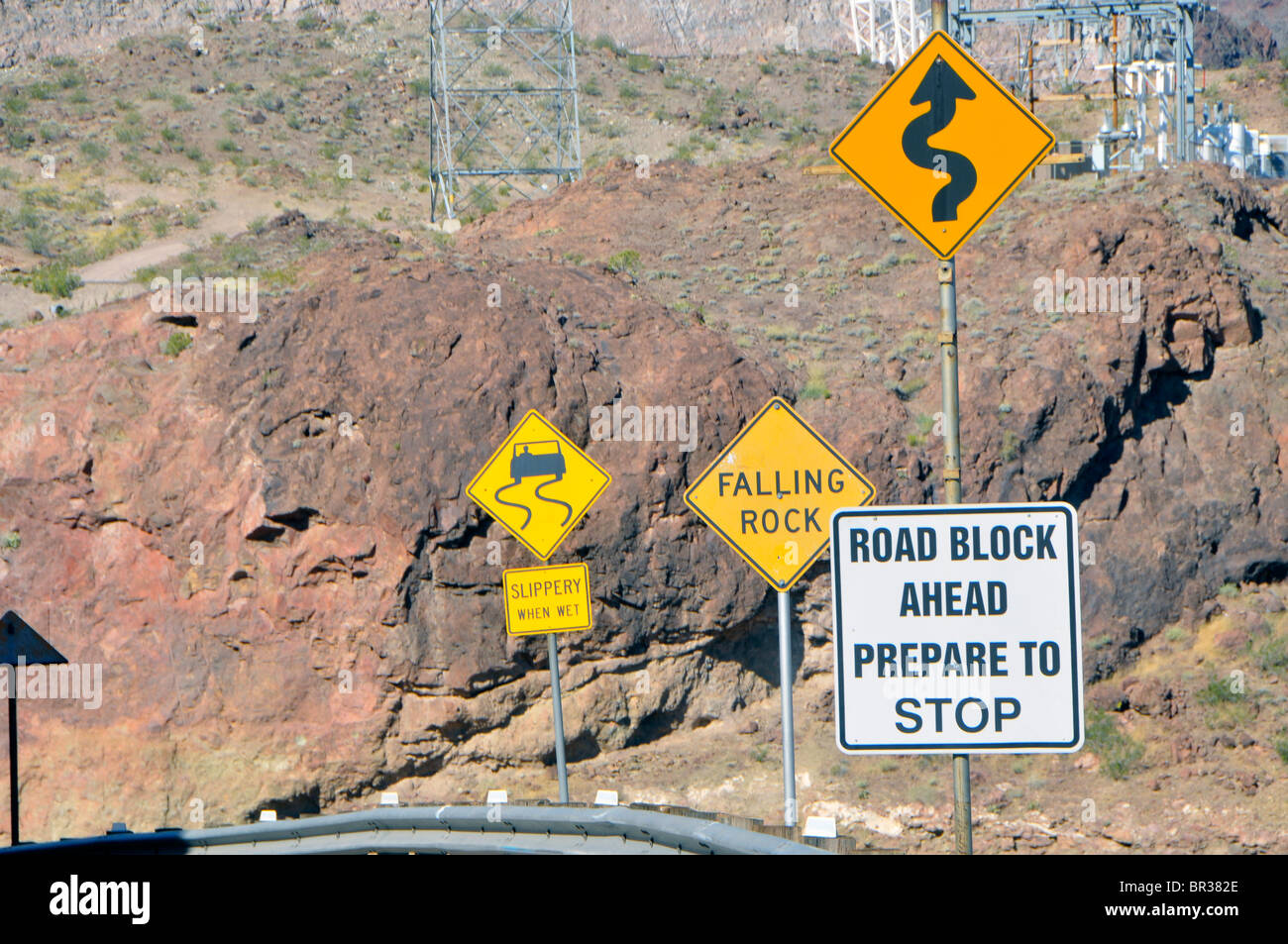 Obstruction markers hi-res stock photography and images - Alamy