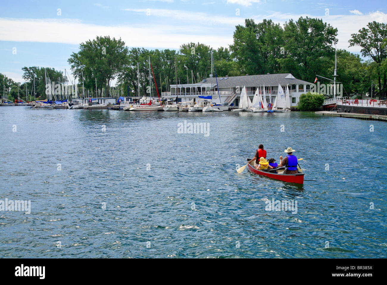 Couple in Canoe at Yacht Club on Toronto Centre and Ward Island, part ...