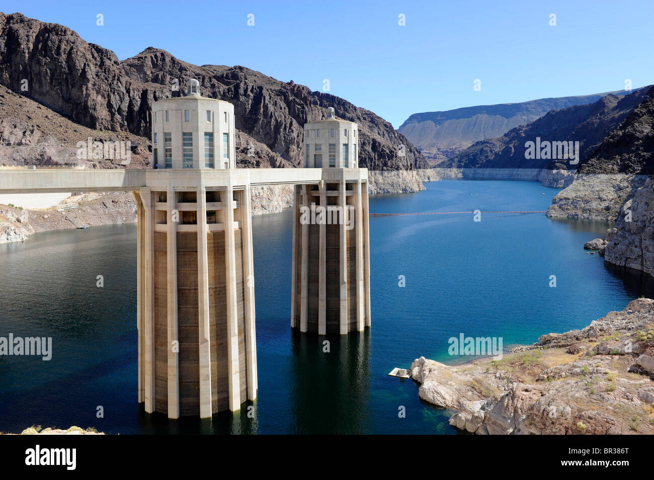 Intake Towers at Hoover Dam Arizona Nevada Stock Photo - Alamy