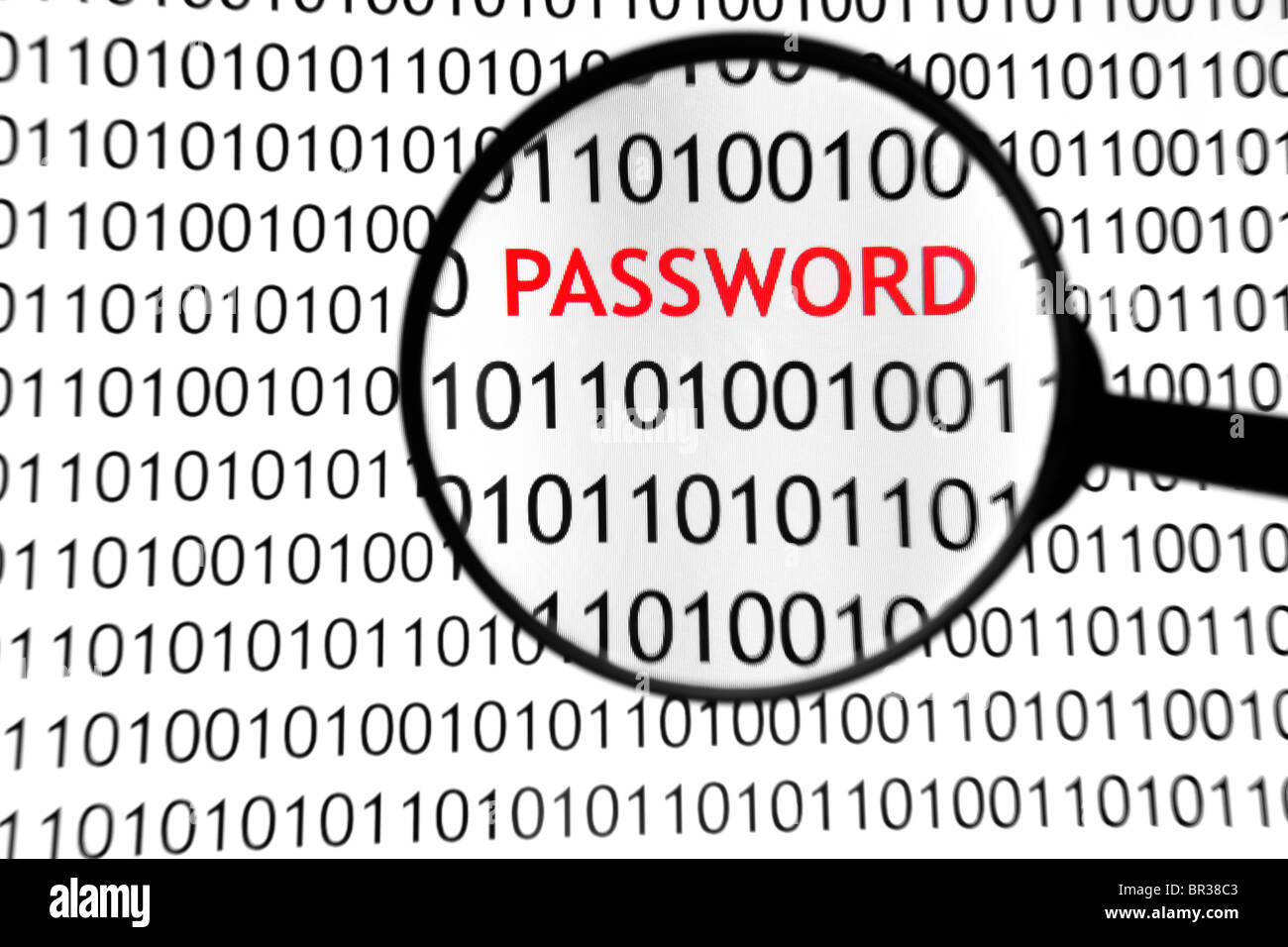 Computer Screen With Binary Code And Password Text Great Concept For Hacker Technology And