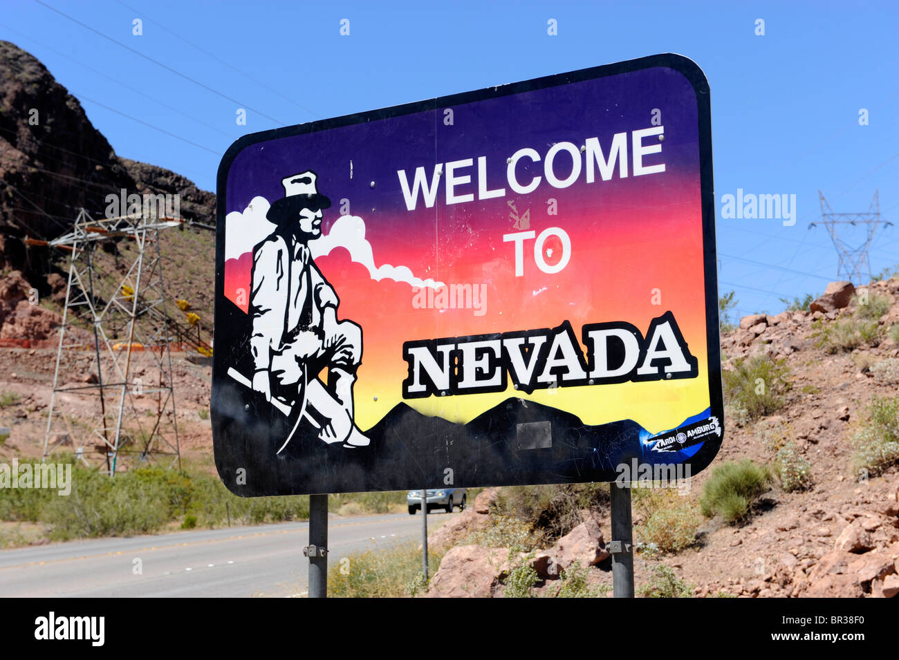 Welcome to Nevada travel Sign Stock Photo - Alamy