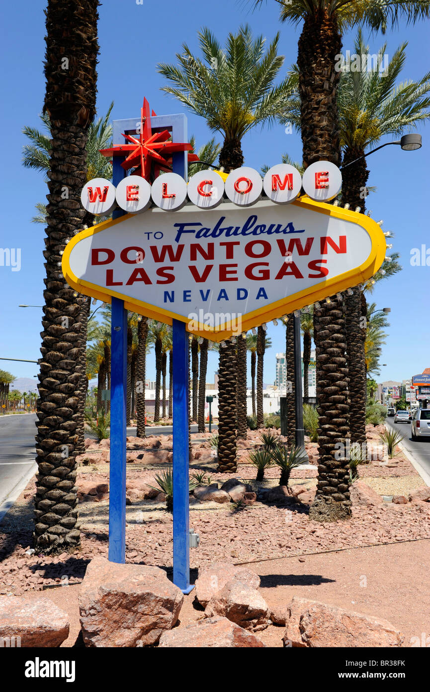 Famous Welcome to Downtown Las Vegas Nevada Sign Stock Photo - Alamy