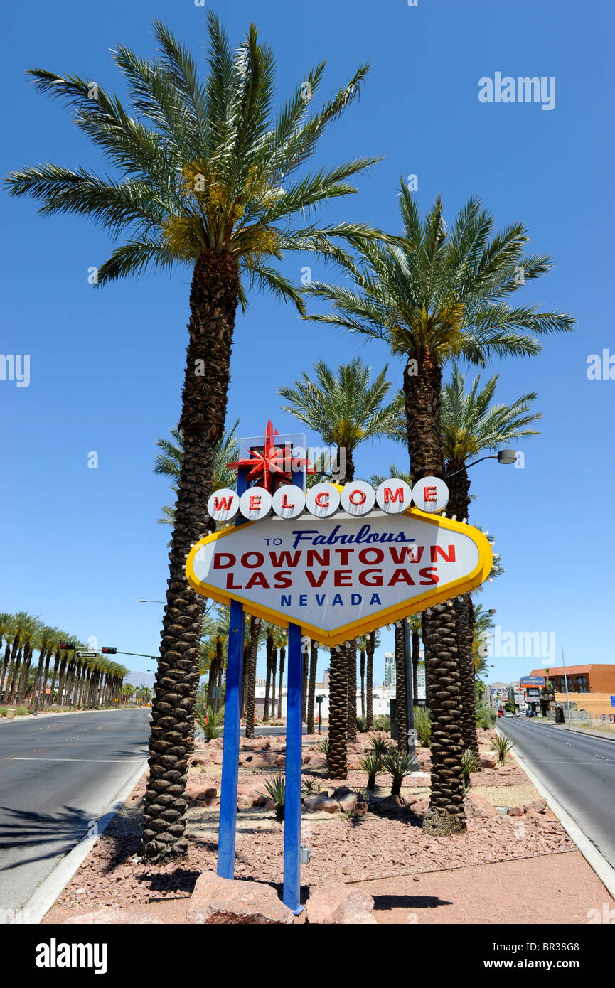 Famous Welcome to Downtown Las Vegas Nevada Sign Stock Photo - Alamy