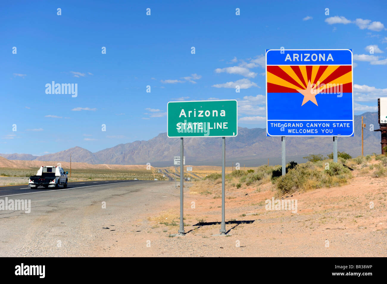 Welcome to Arizona Sign Interstate 15 Stock Photo - Alamy