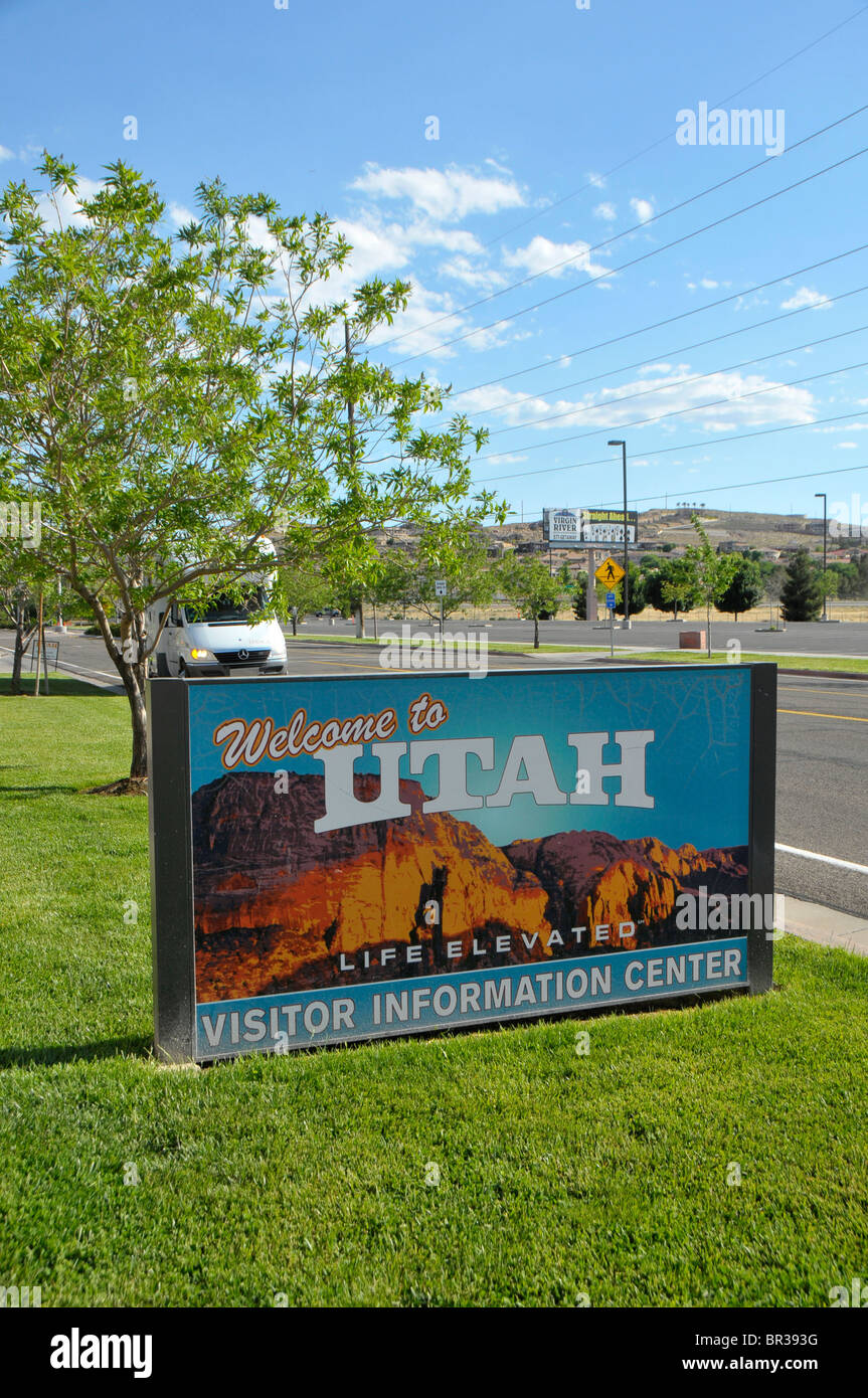 Visitor Information Center Utah welcome to sign Stock Photo - Alamy