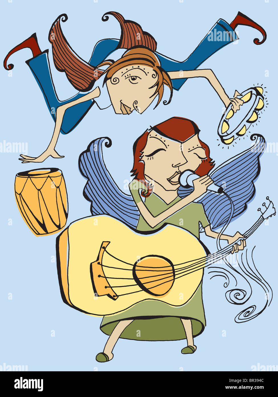 Illustration tambourine hi-res stock photography and images - Alamy
