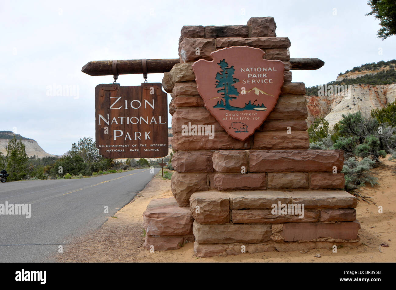 Entrance to Zion National Park Utah Stock Photo - Alamy