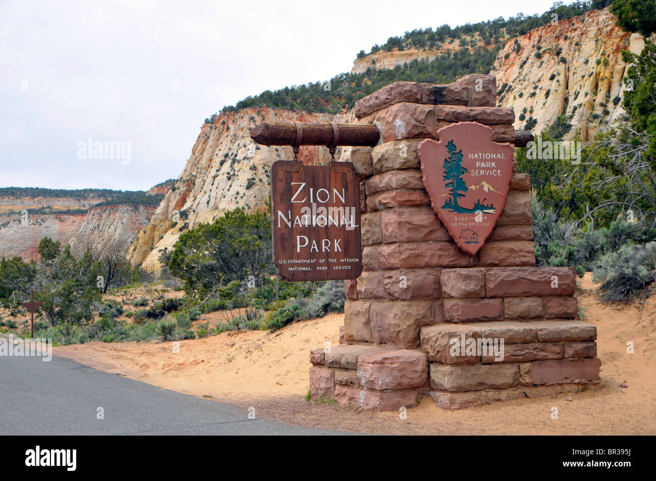 Entrance to Zion National Park Utah Stock Photo - Alamy