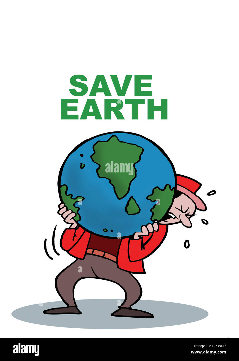 a man trying to lift up earth Stock Photo - Alamy