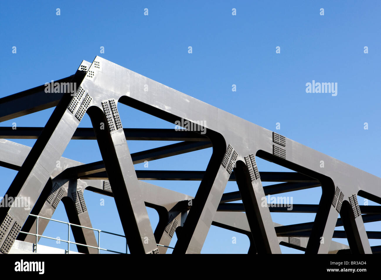 Metal bridge with blue sky Stock Photo - Alamy