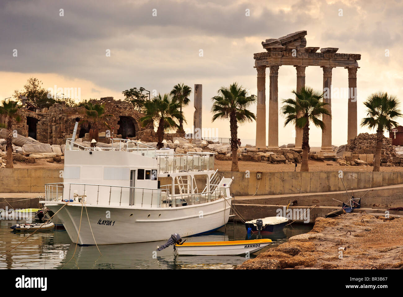 Turkey Side Boat At Temple Of Appolo Stock Photo - Alamy