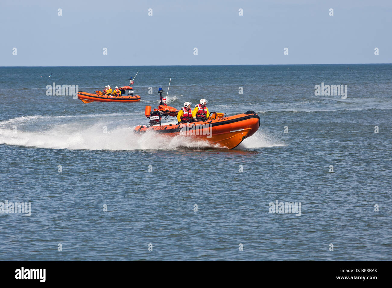 Atlantic 75 Class B RNLI Lifeboat, in the North Sea, off Staithes ...