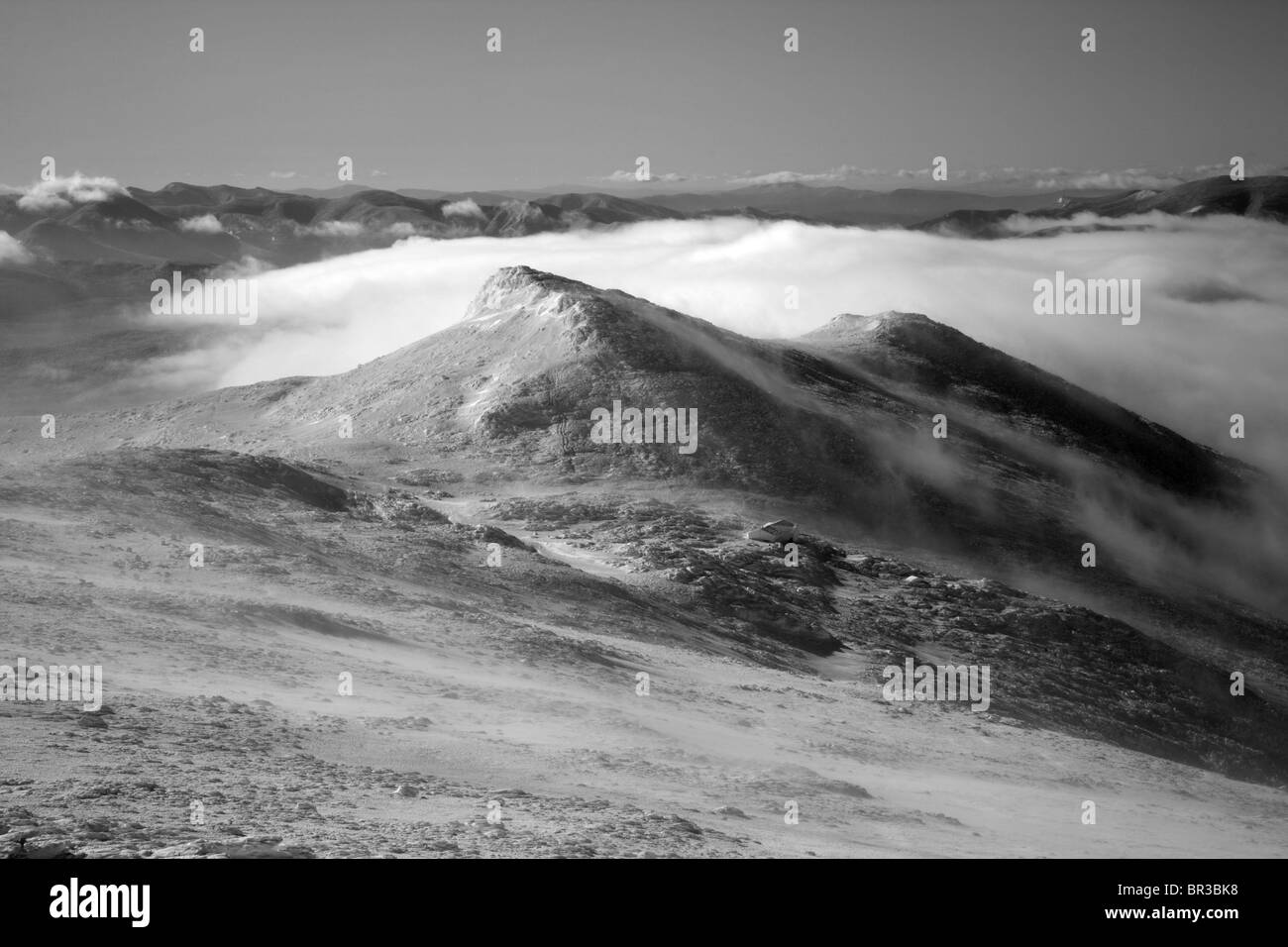 Mount Monroe in extreme weather conditions from Mount Washington during ...