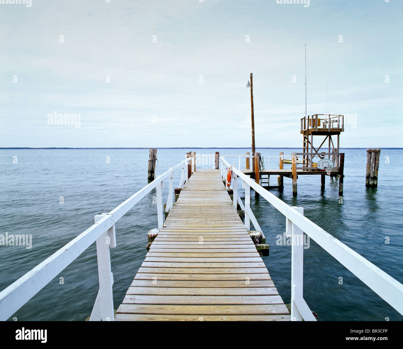 A boat dock at a summer camp on the Chesapeake Bay, VA Stock Photo - Alamy