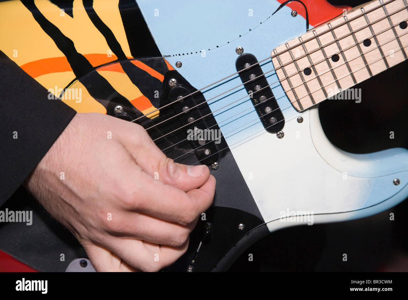 An Electric Guitar being Played Stock Photo - Alamy