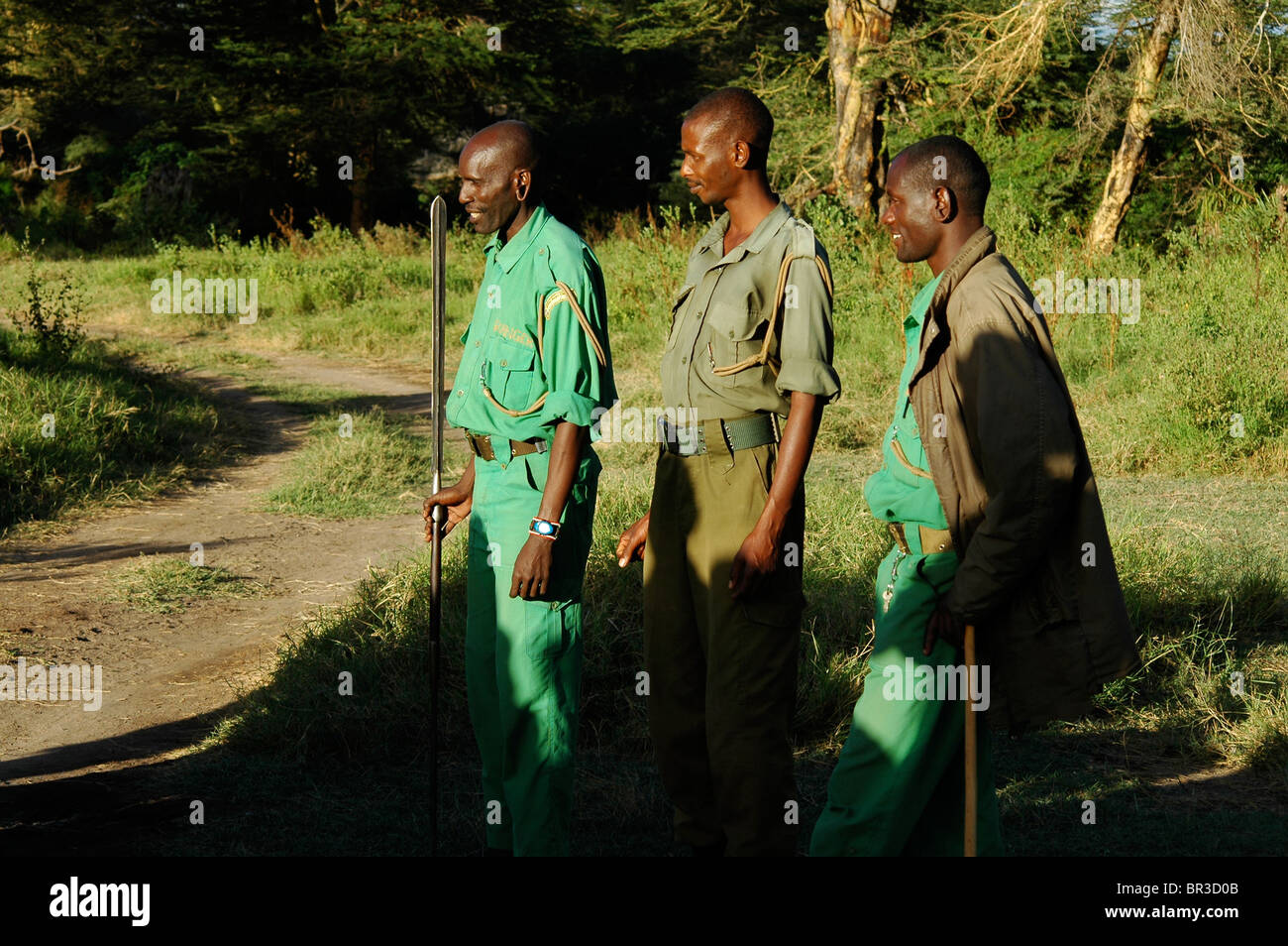 Three Masai safari guides in Kenya Stock Photo - Alamy