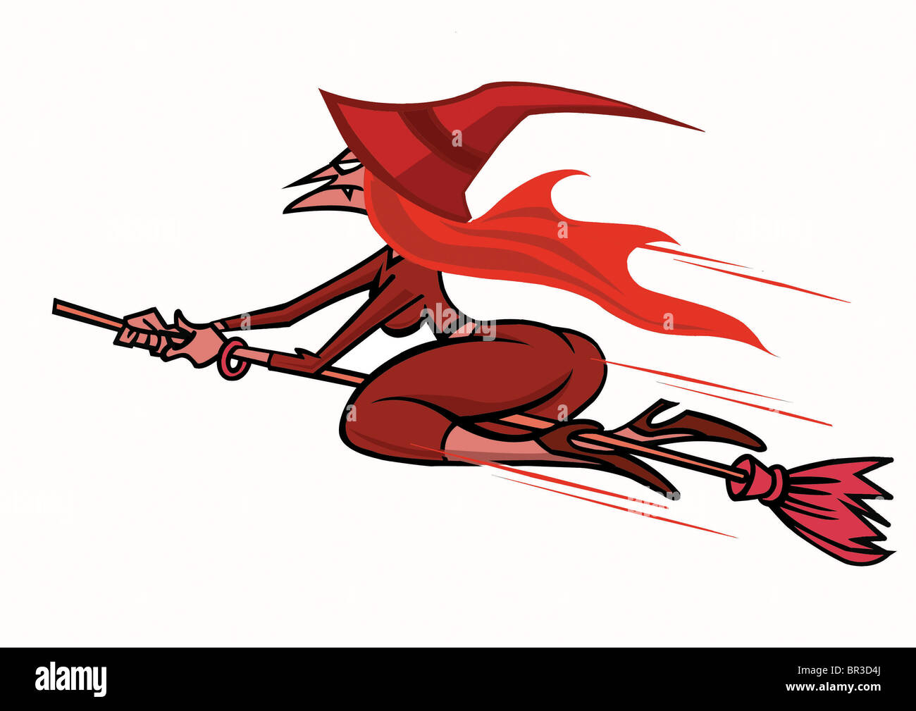 Flying on broom Cut Out Stock Images & Pictures - Alamy