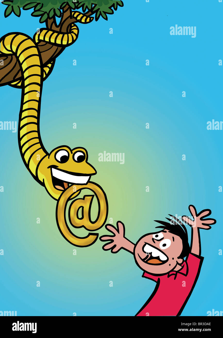 a boy and asnake Stock Photo - Alamy
