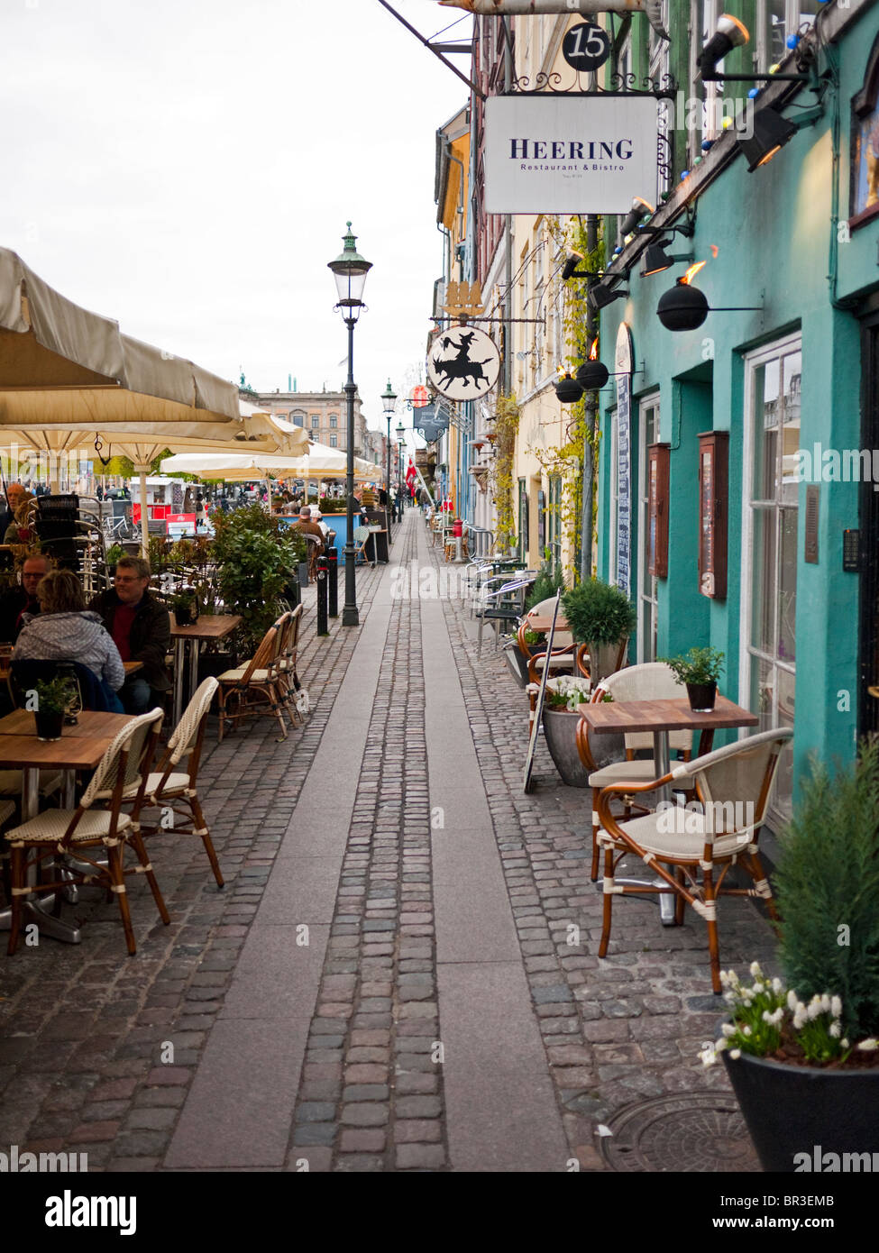 view of famous Nyhavn harbour area in Copenhagen Denmark Stock Photo ...