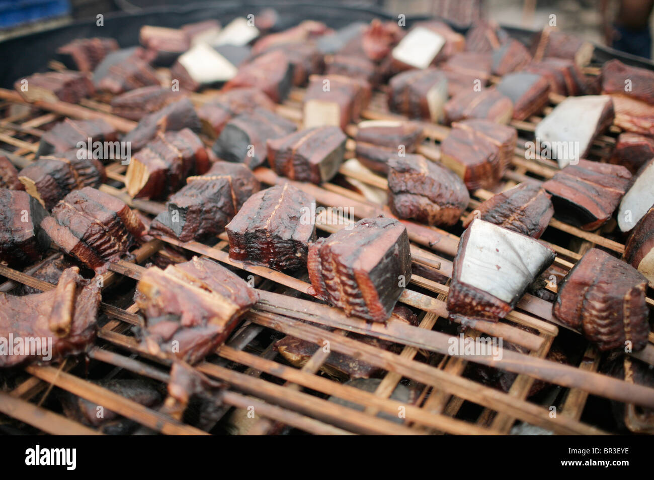 Fish being smoked Stock Photo - Alamy