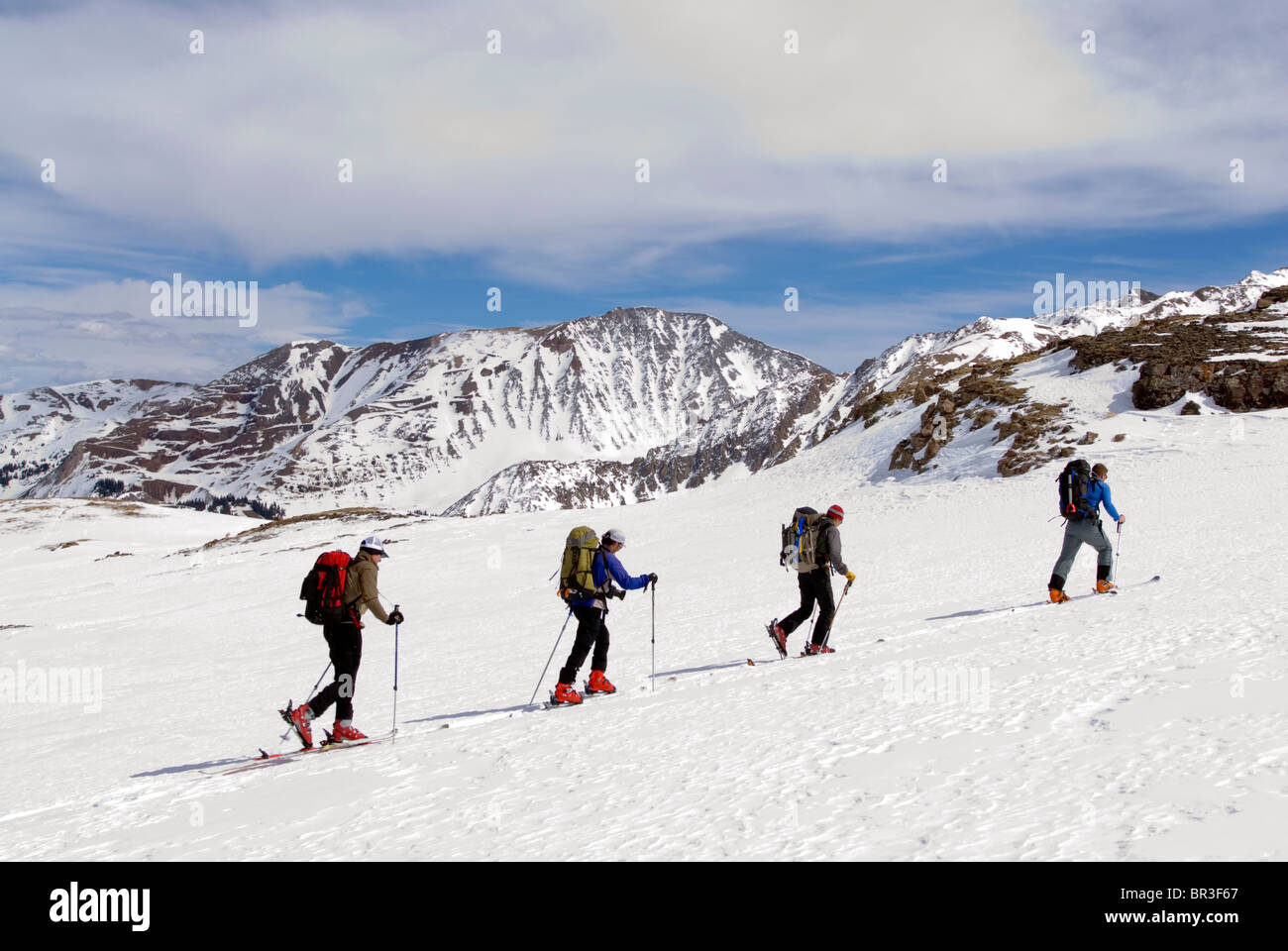 Backcountry ski touring along Pearl pass, CO Stock Photo - Alamy