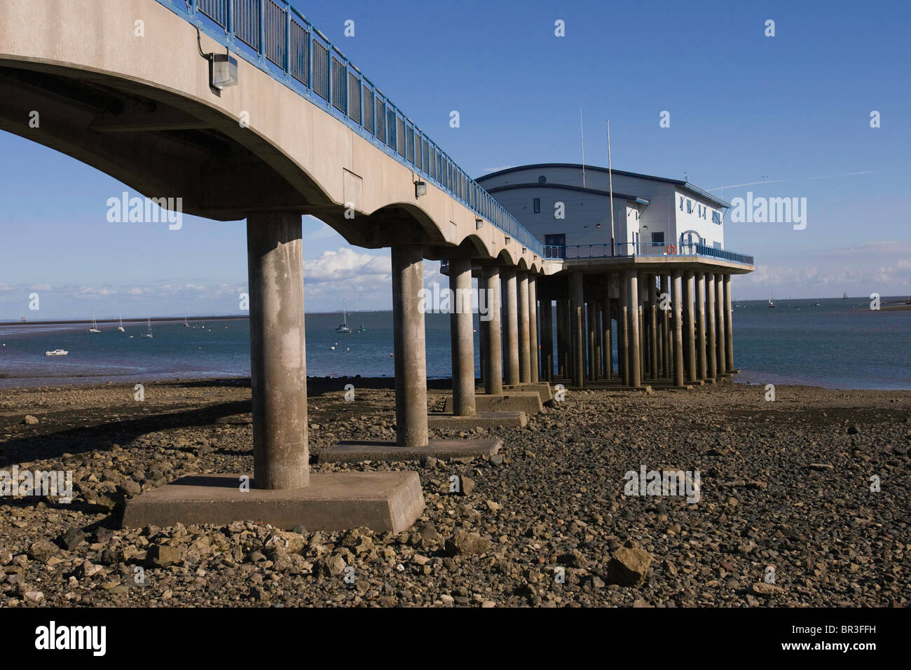 Old lifeboat launch station at Rampside in Cumbria on lovely summers ...