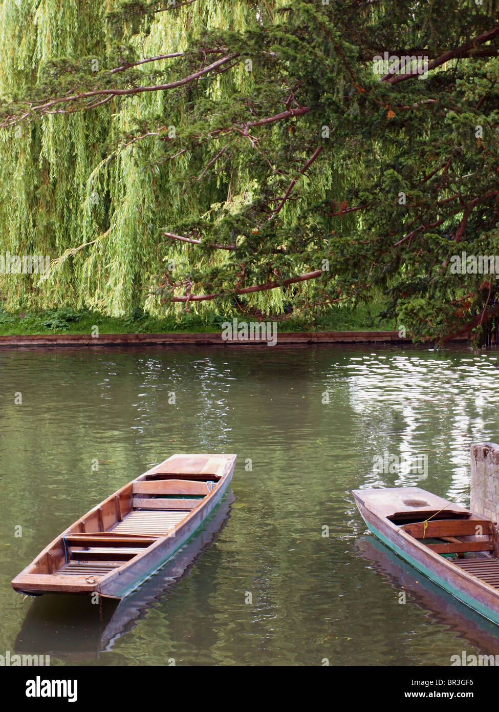 Two boats on the River Cam Stock Photo - Alamy