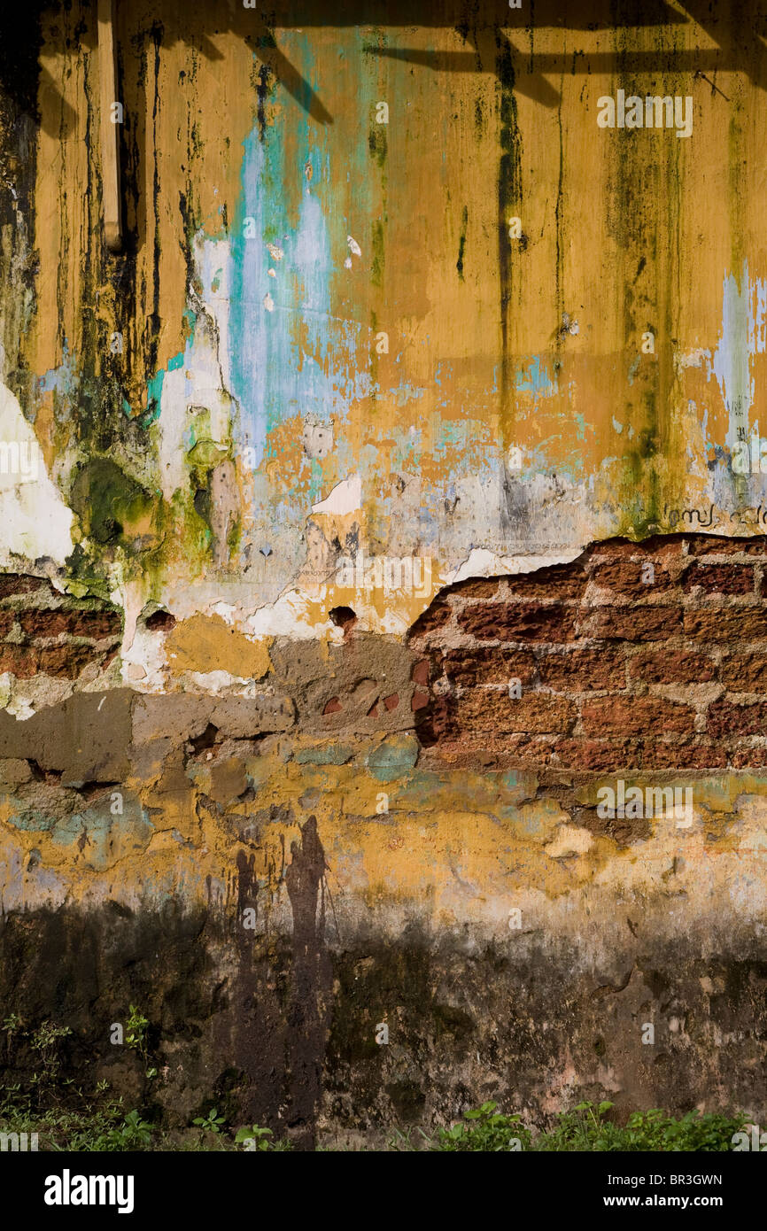 Abstract closeup of colorful wall, Kerala, India Stock Photo - Alamy