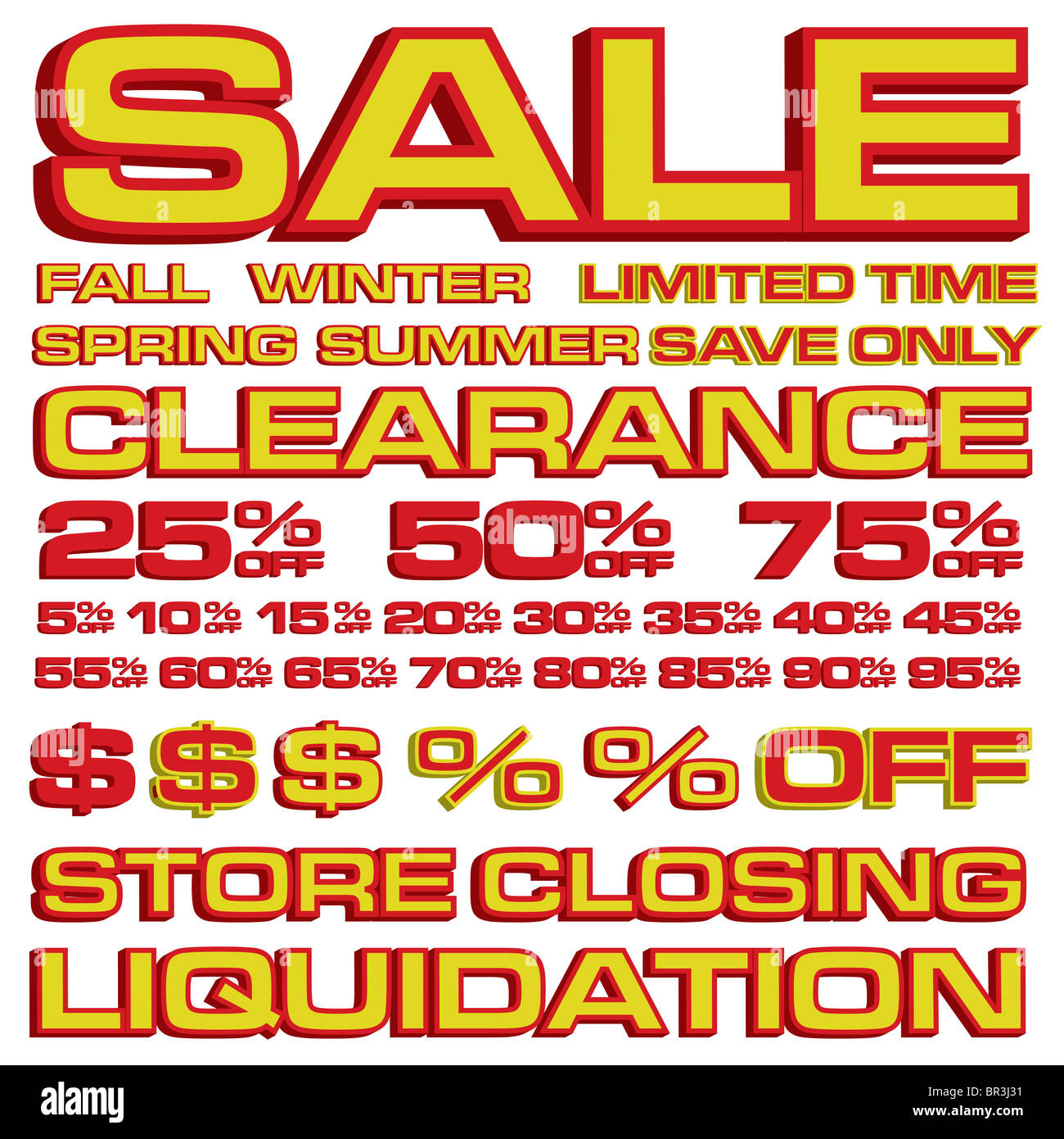 3D sale ad art elements that are fully editable for use in flyers ...