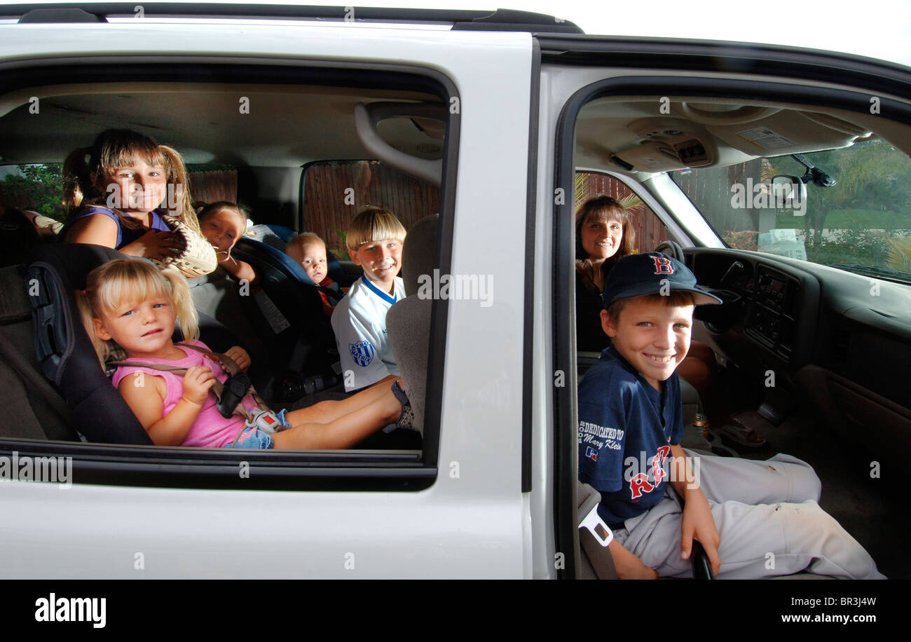 Mom with her six children, Vista, California Stock Photo - Alamy