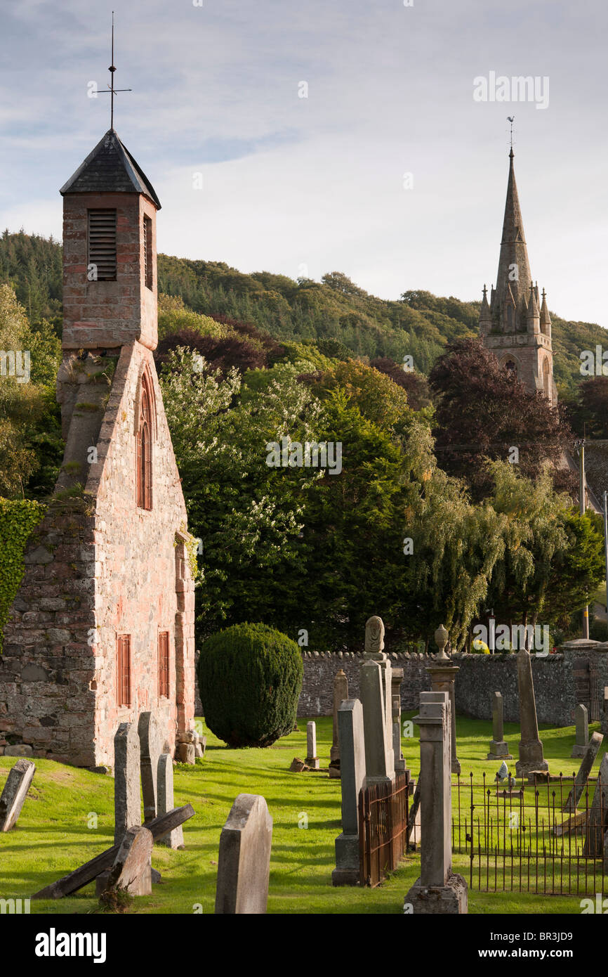 Stow, Scottish Borders, the old burial aisle (old kirk) with St Mary in ...