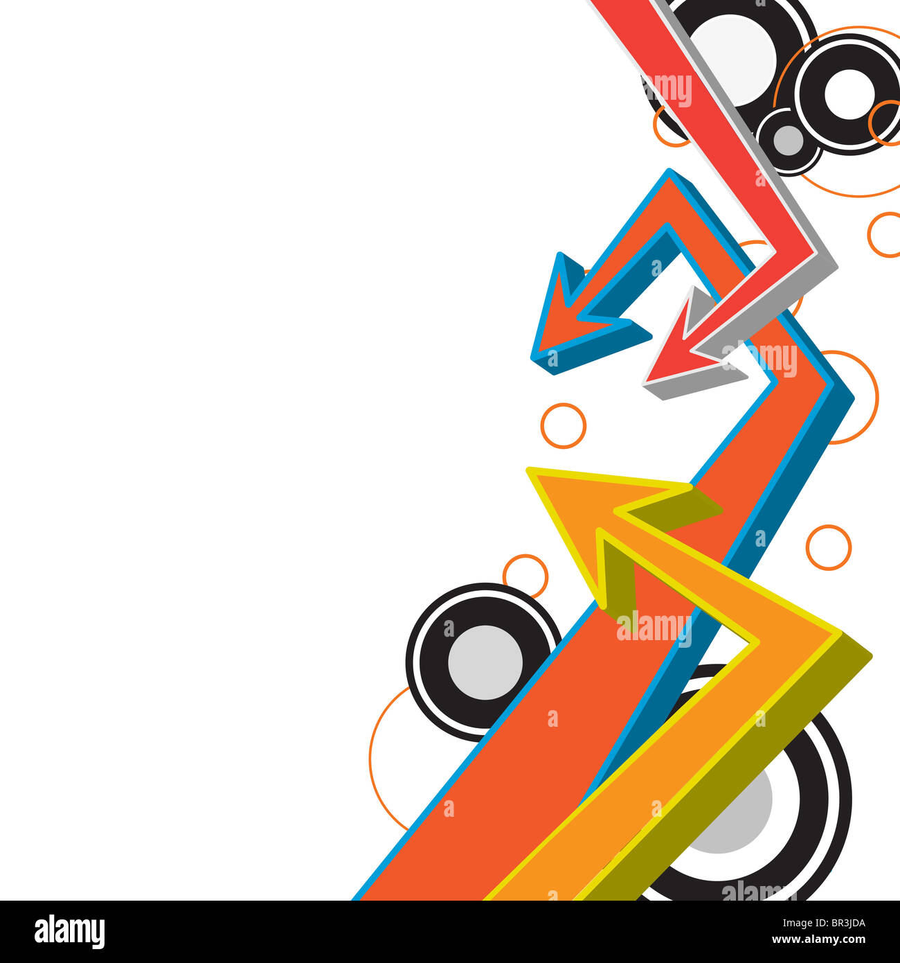 A funky urban layout with graffiti style arrows and circles Stock Photo ...