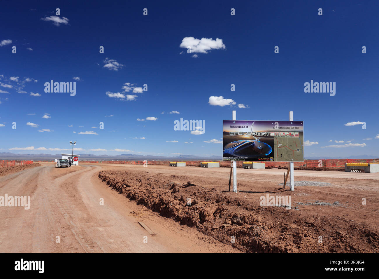 General view of the entrance to Spaceport America, a commercial ...