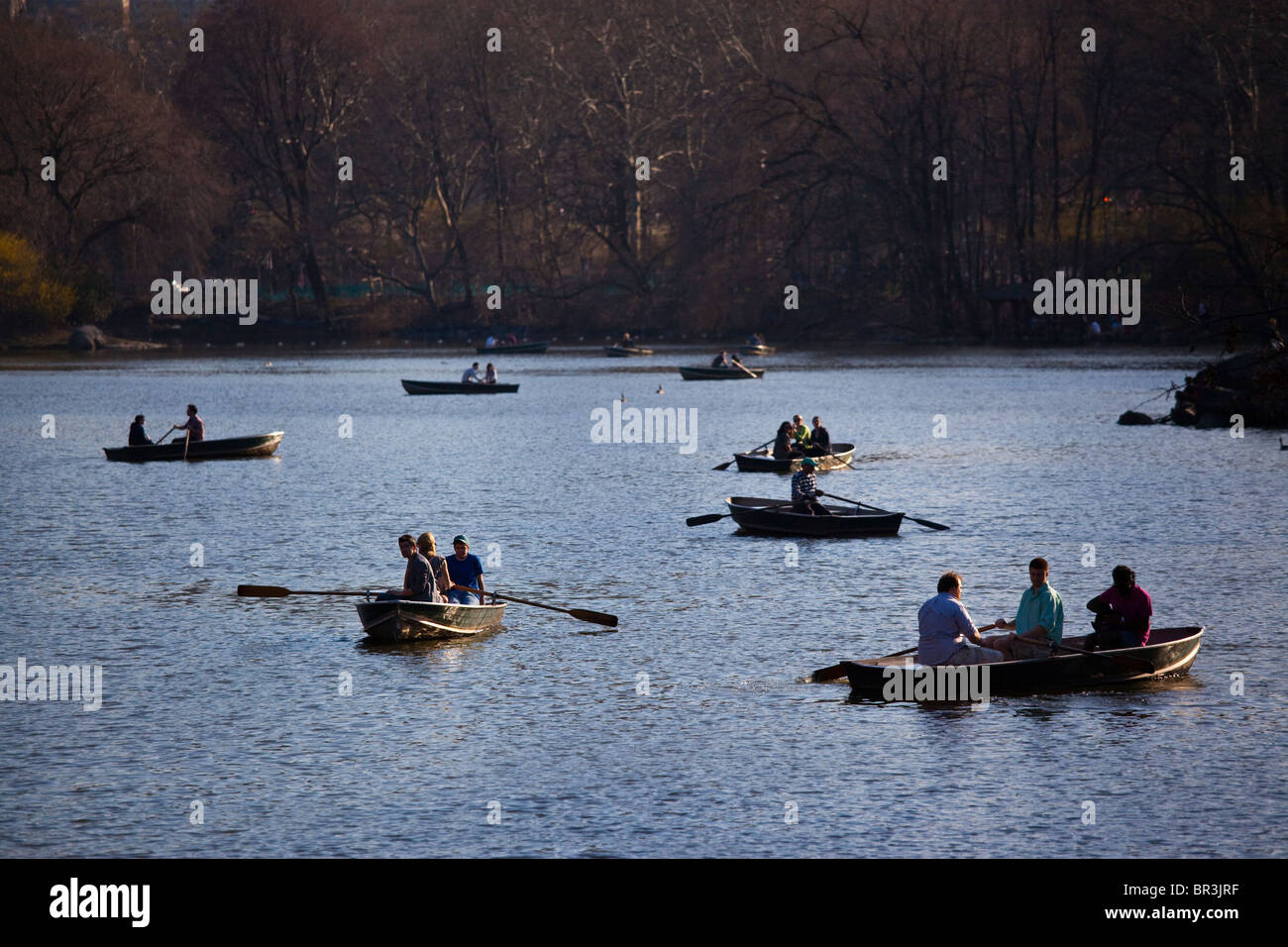 Rowboats on the lake in Central Park, New York City Stock Photo - Alamy