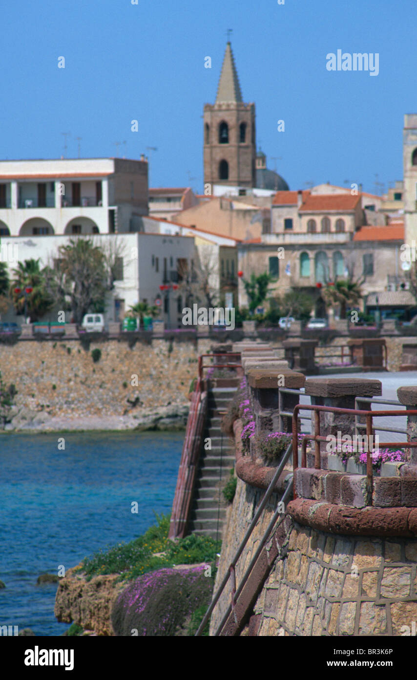 Waterfront in the city of Alghero, Sardinia, Italy Stock Photo - Alamy