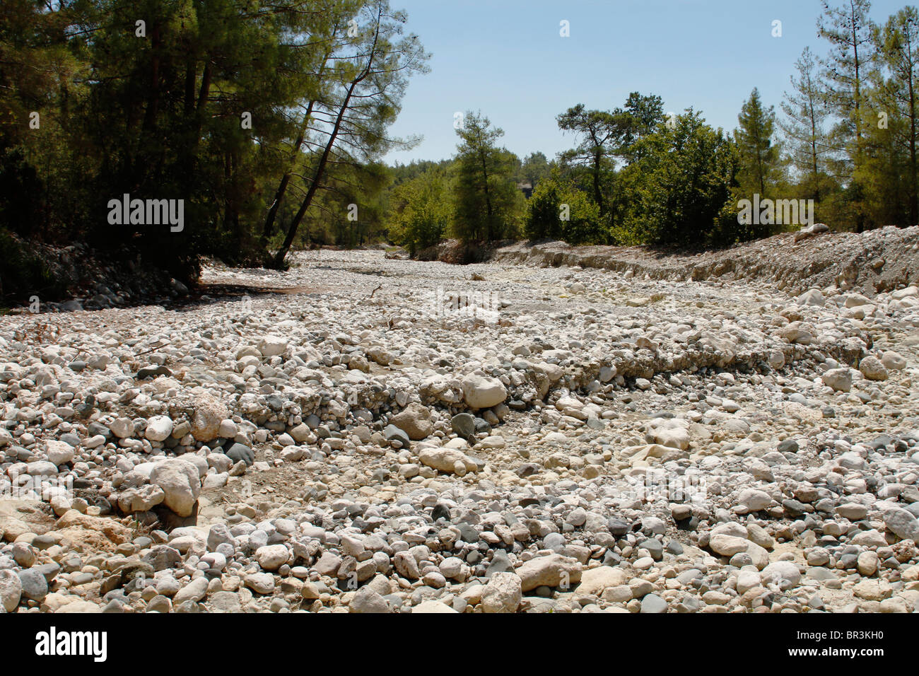 Dry seasonal river course, from the Taurus Mountains, Turkey Stock ...