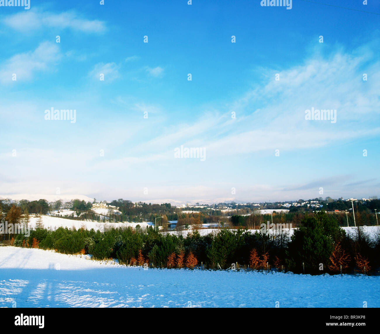 Belfast, Co Antrim, Northern Ireland, Lagan Valley, Snow Scene Stock ...