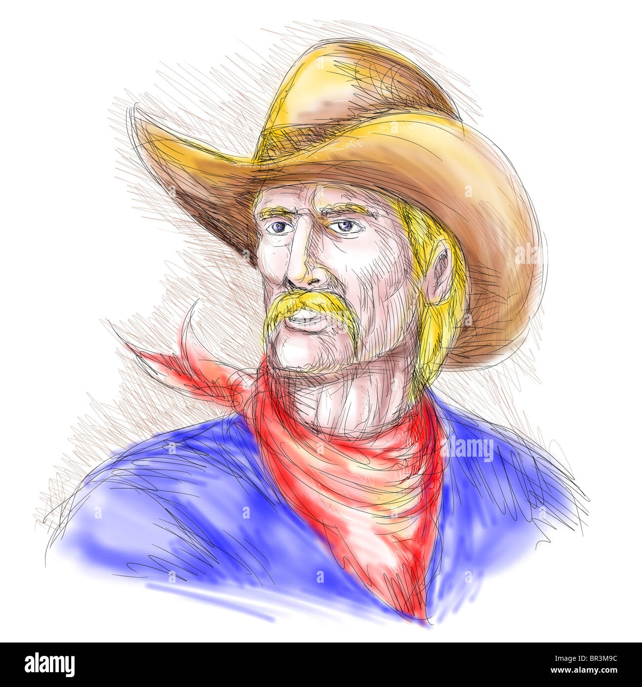 Cowboy sketch hi-res stock photography and images - Alamy