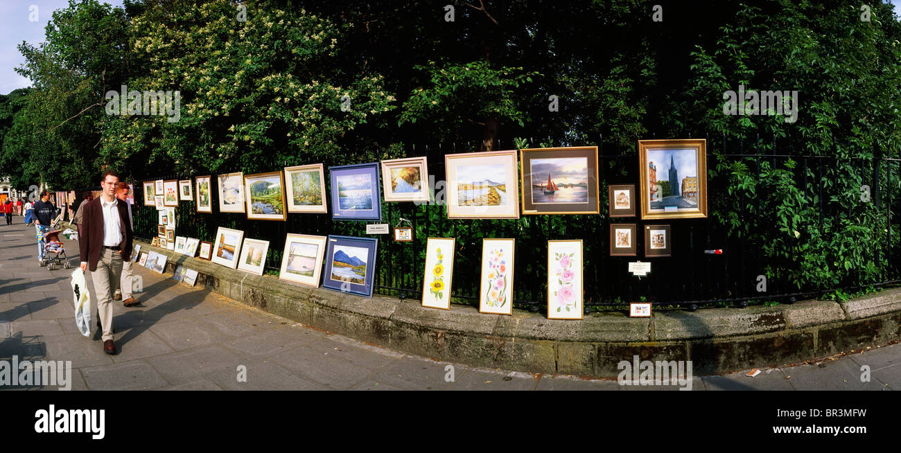 Dublin, Co Dublin, Ireland, Merrion Square, Art Exhibition Stock Photo ...