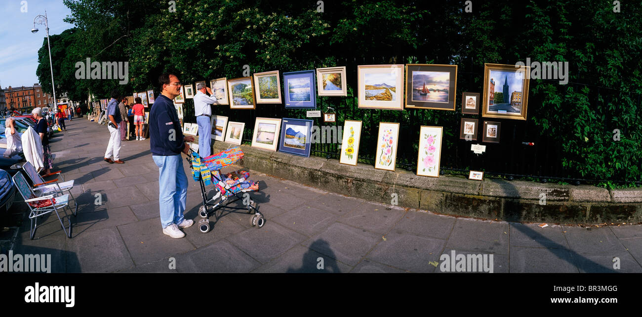 Dublin, Co Dublin, Ireland, Merrion Square, Art Exhibition Stock Photo ...